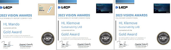 HL만도·HL클레무브, 美 LACP 비전 어워즈 ‘금상’ 수상